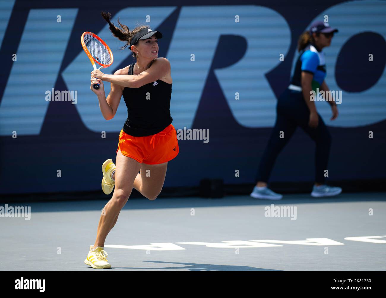 Elina Avanesyan of Russia in action during her first-round match at the ...