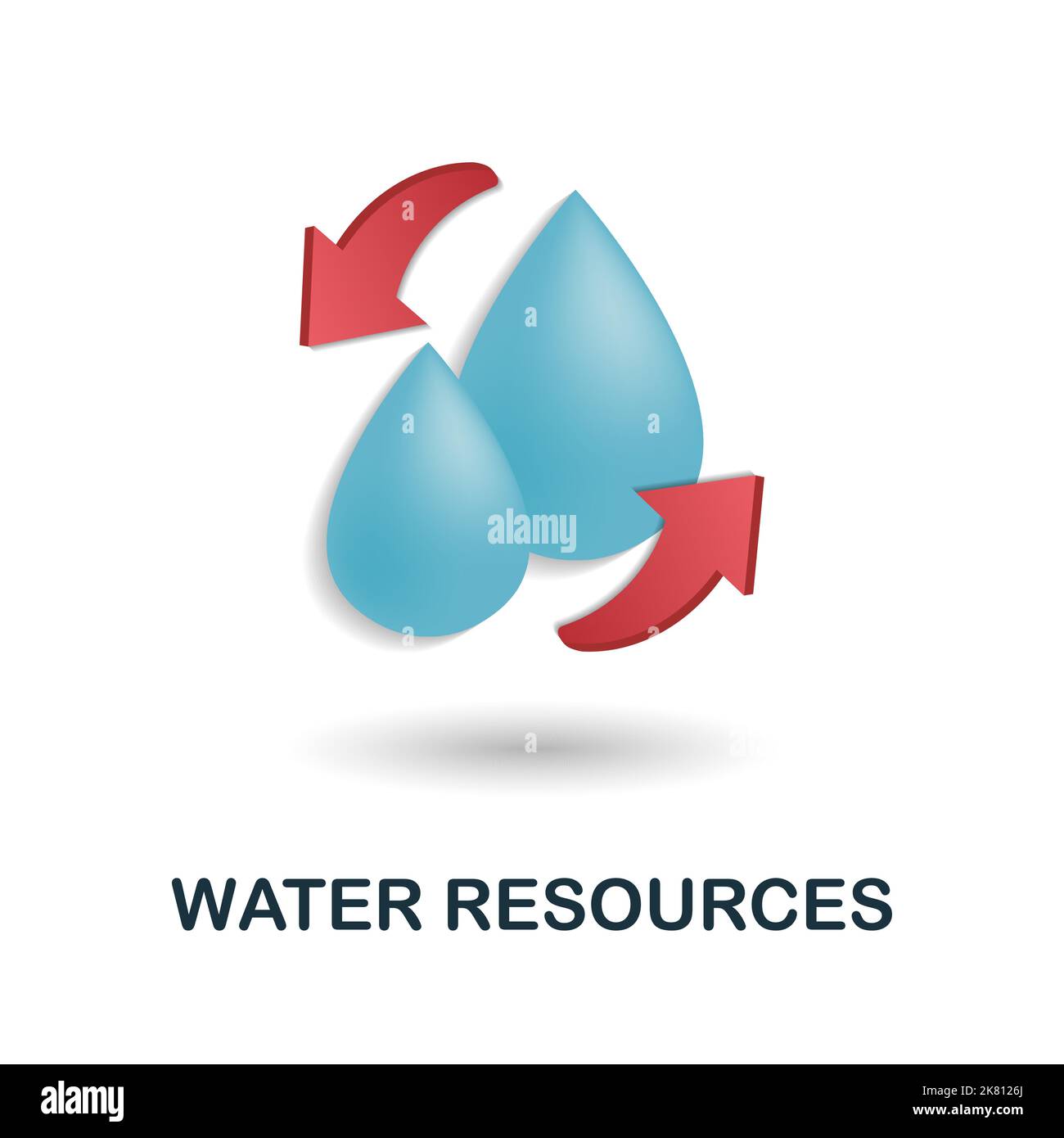 Water Resources icon. 3d illustration from ecology and energy ...