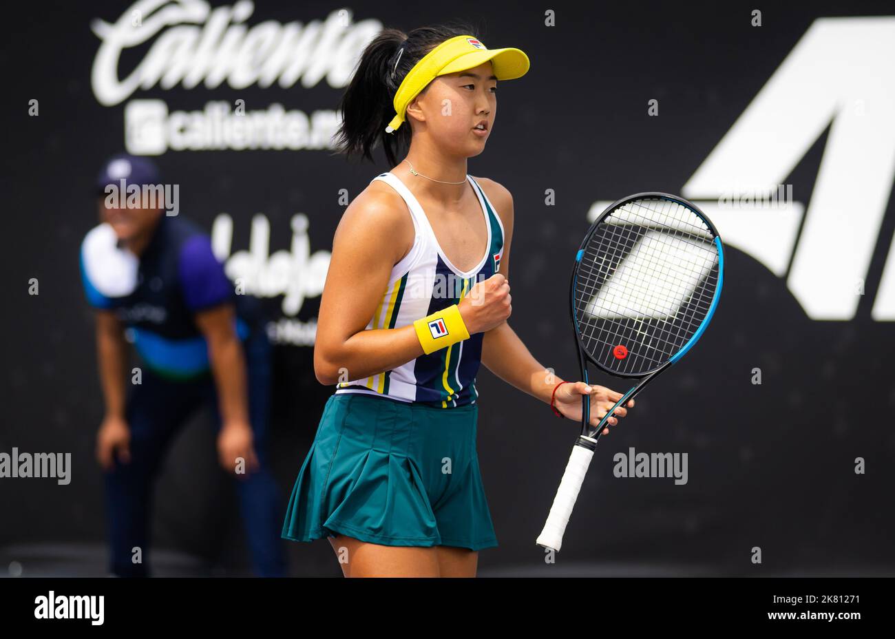 Ann Li of the United States in action during her first-round match at ...
