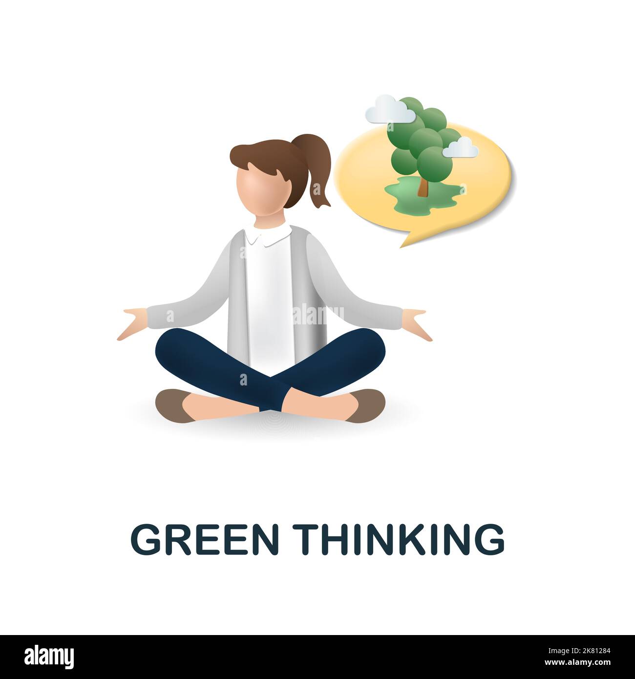 Green Thinking icon. 3d illustration from ecology and energy collection ...