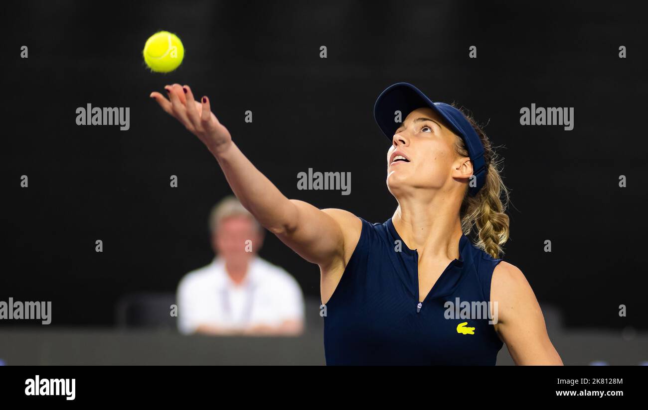 Bernarda Pera of the United States in action during the first round of ...