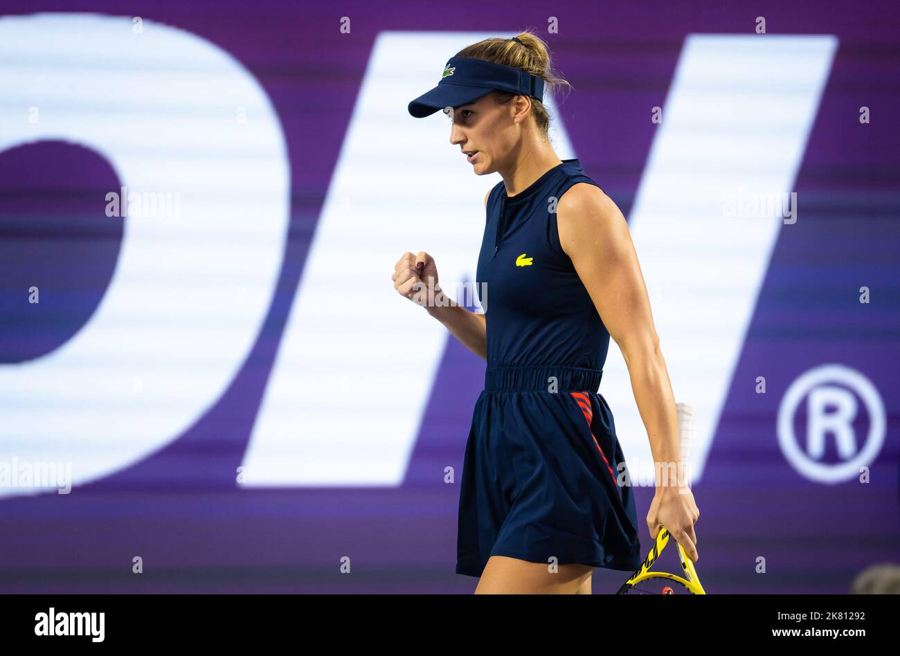 Bernarda Pera of the United States in action during the first round of ...