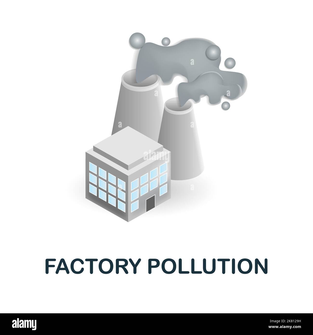 Factory Pollution icon. 3d illustration from ecology and energy ...