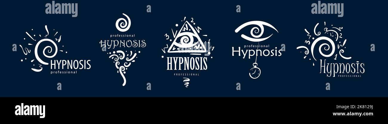 A set of hand-drawn logos for professional hypnosis Stock Vector Image ...