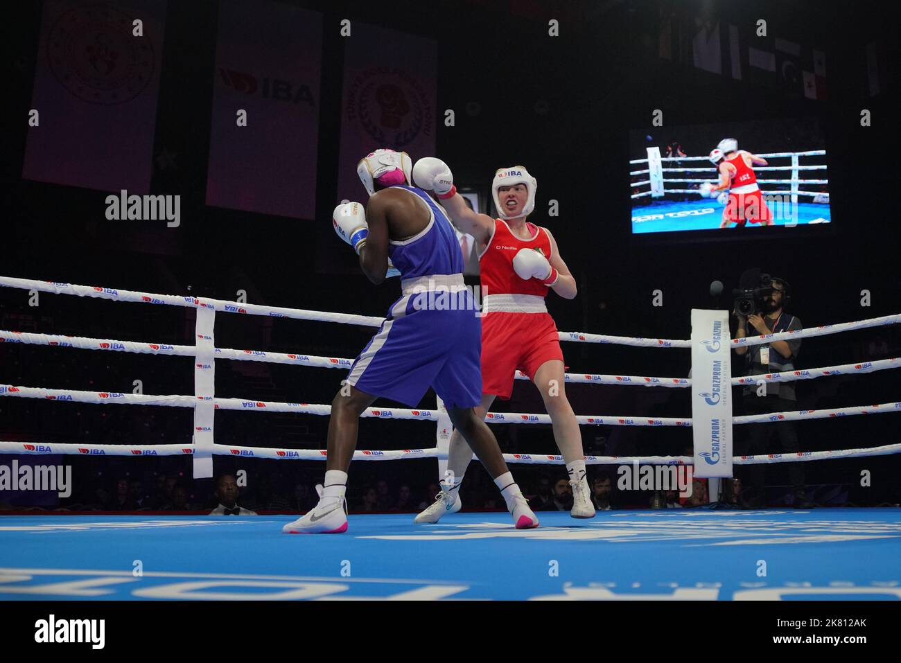 ISTANBUL, TURKEY - MAY 19, 2022: ORourke Lisa Edel (Red) and Panguane ...