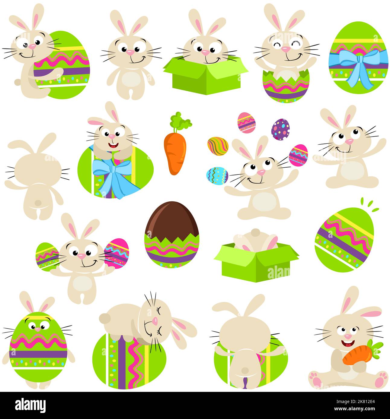 Rabbit carrot cartoon illustration Cut Out Stock Images & Pictures - Alamy