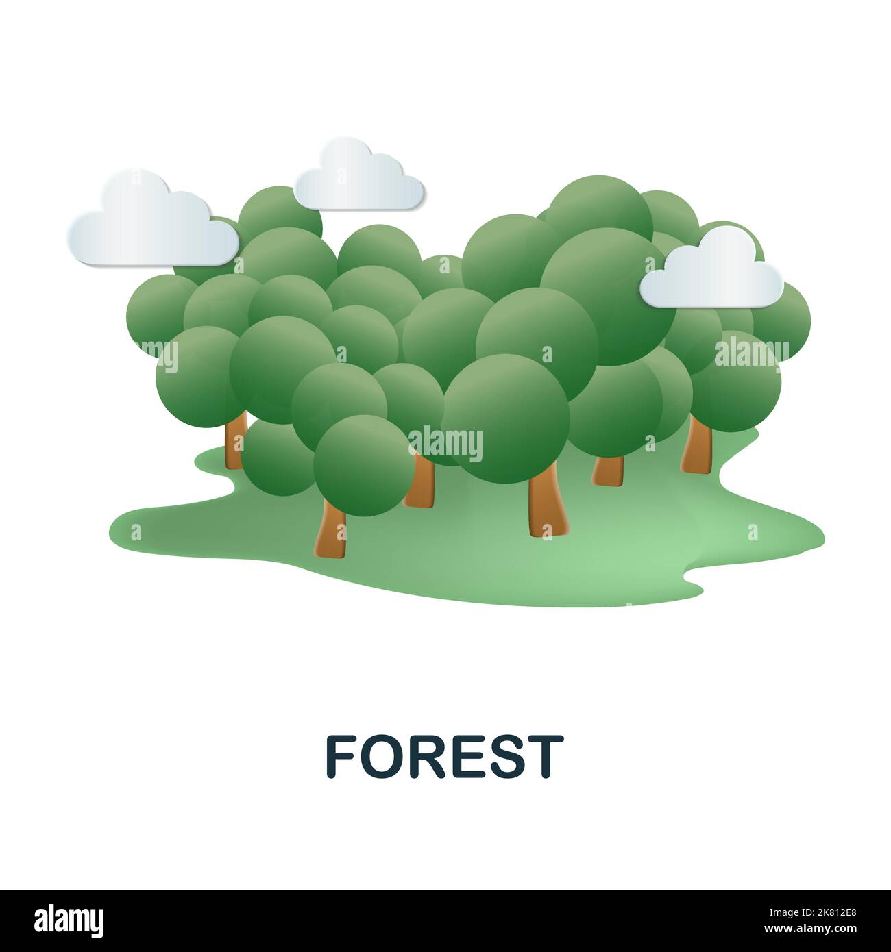 Forest icon. 3d illustration from ecology and energy collection ...
