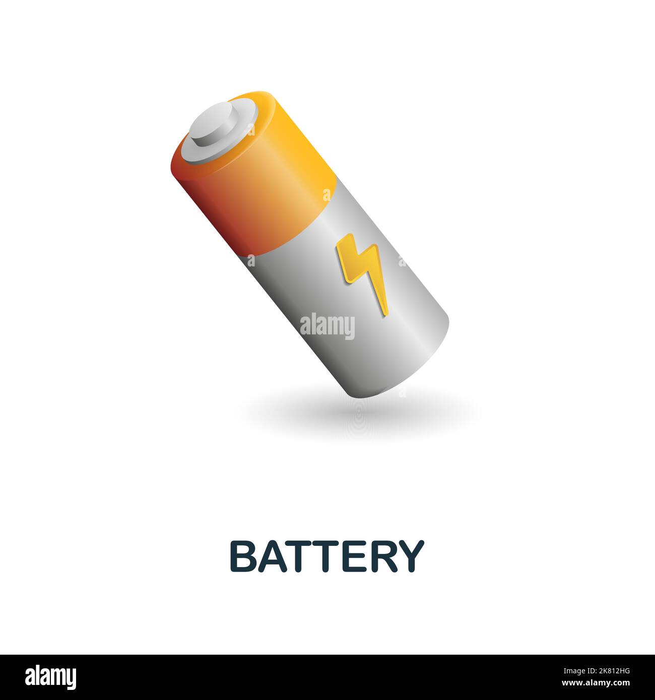 Battery icon. 3d illustration from ecology and energy collection ...