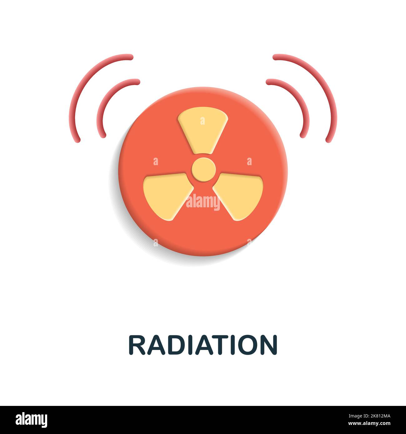 Radiation icon. 3d illustration from ecology and energy collection ...