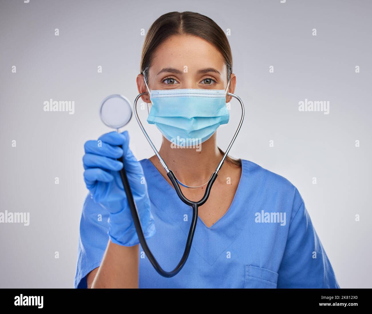 Your breathing could indicate problems. a young nurse using her ...