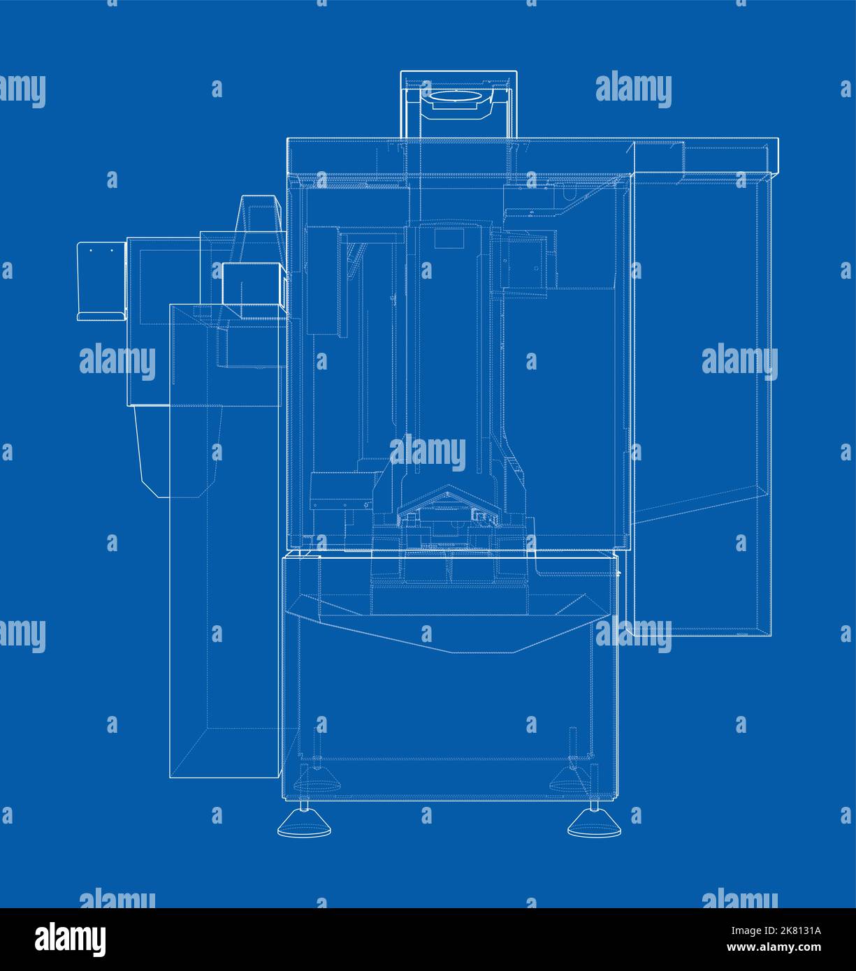 Metalworking CNC milling machine. Vector Stock Vector Image & Art - Alamy