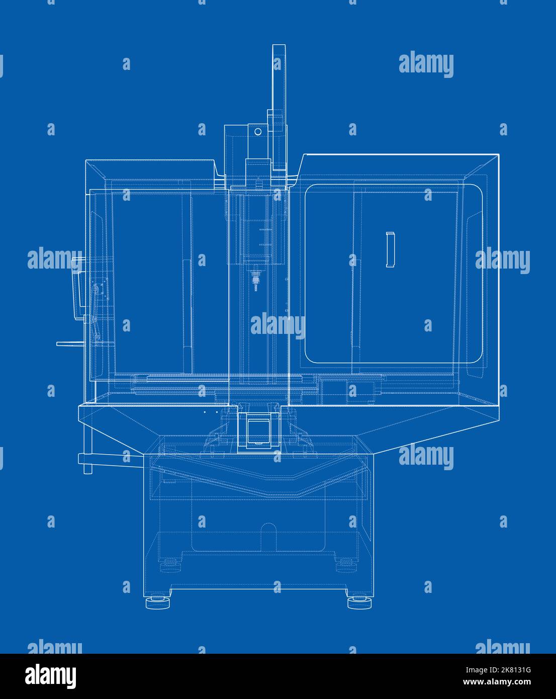 Metalworking CNC milling machine. Vector Stock Vector Image & Art - Alamy