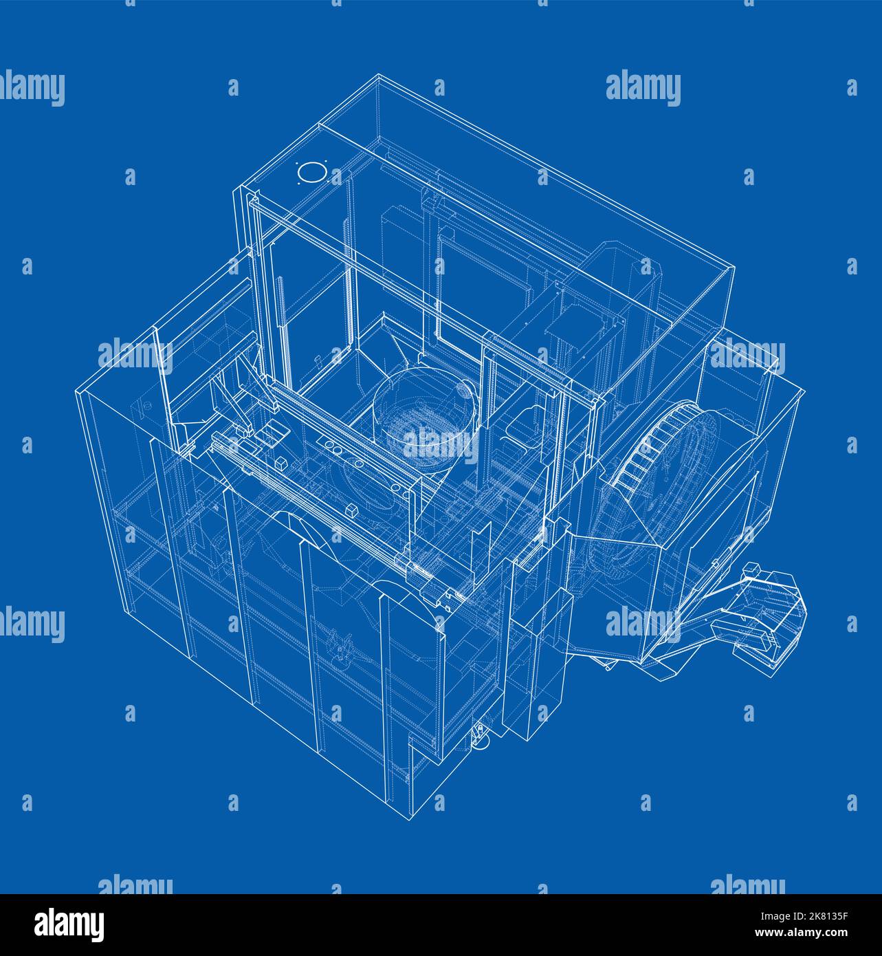 Metalworking CNC milling machine. Vector Stock Vector Image & Art - Alamy