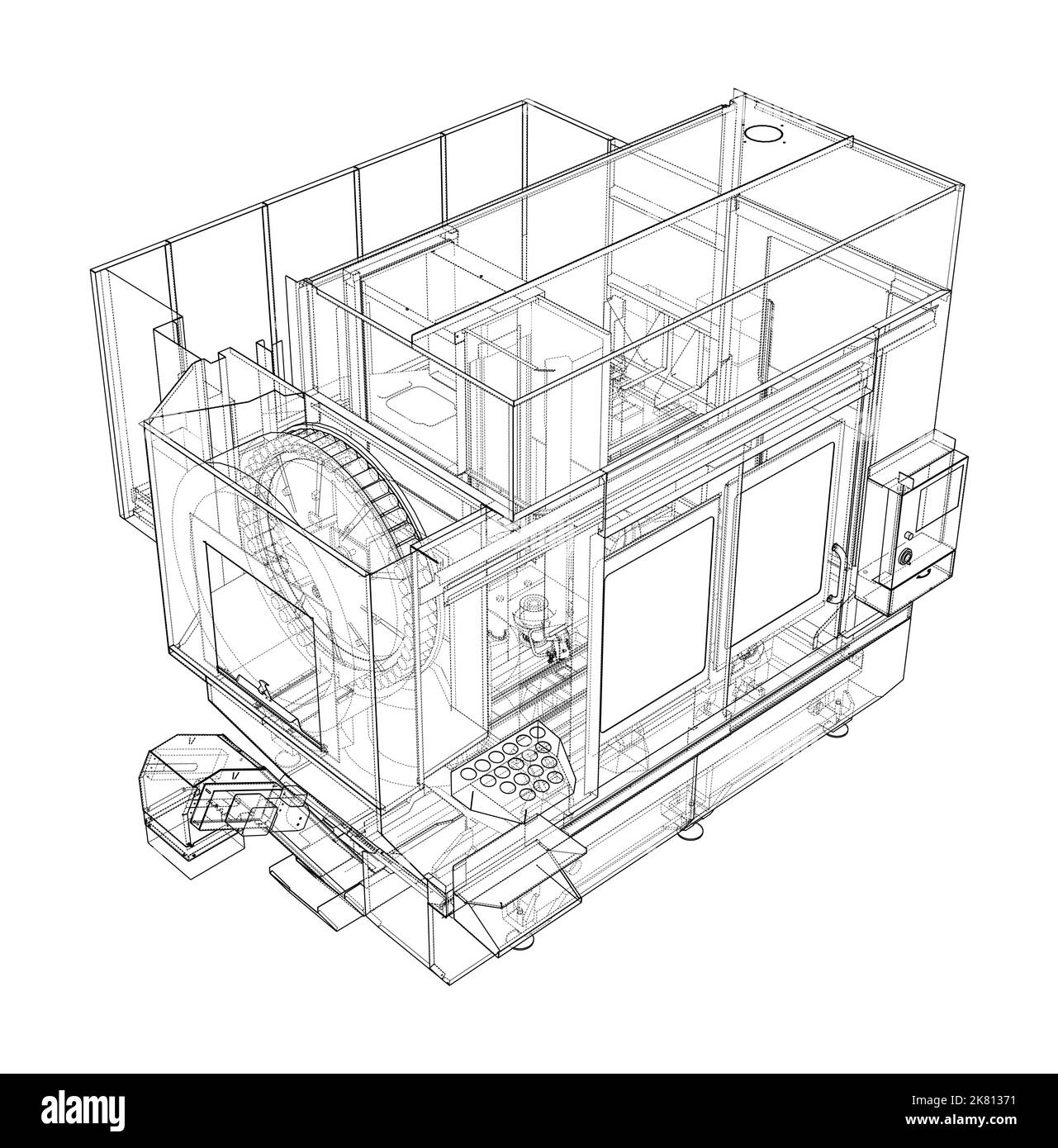 Metalworking CNC milling machine. Vector Stock Vector Image & Art - Alamy
