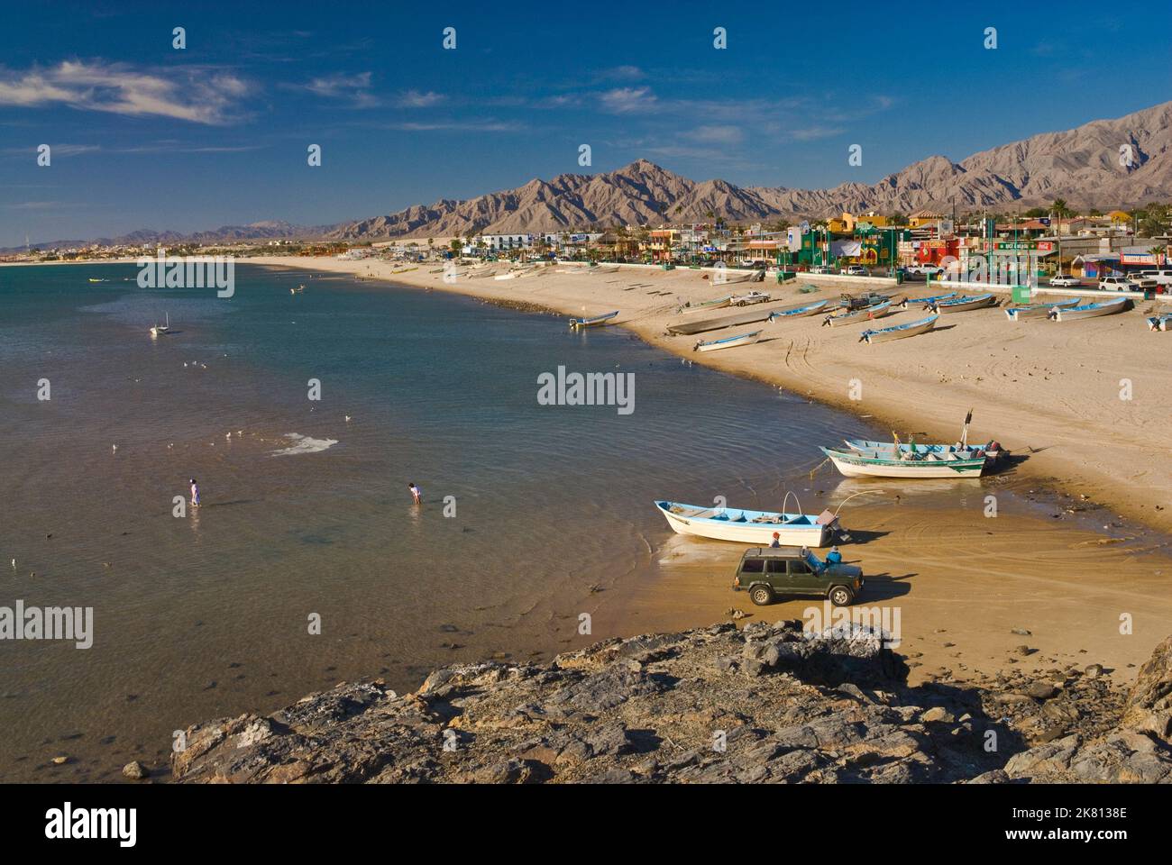 Bahia de San Felipe at high tide and town of San Felipe, Baja ...