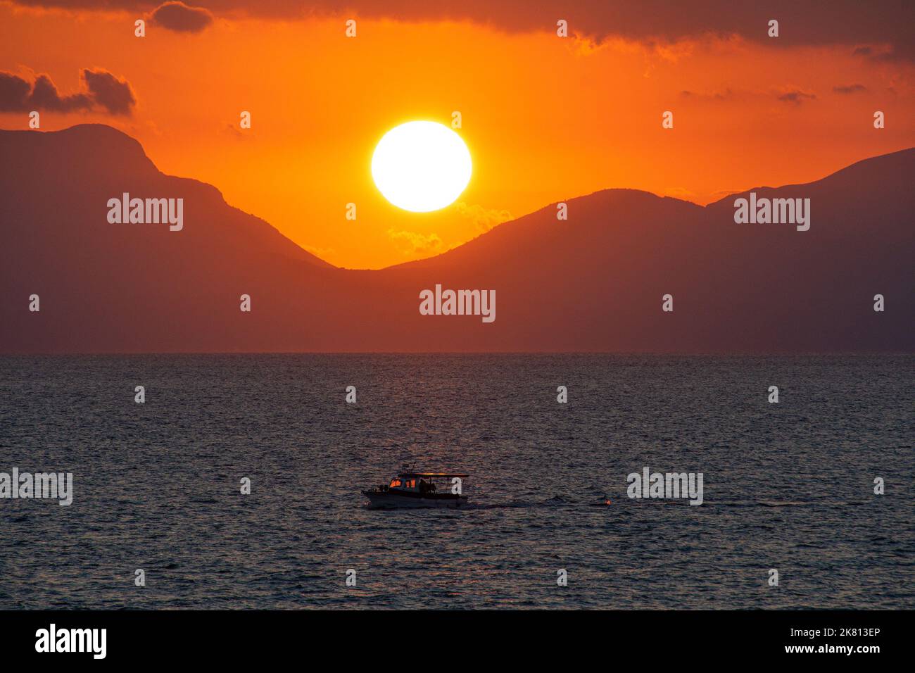 Dramatic sunset sky background in Greek islands Stock Photo - Alamy