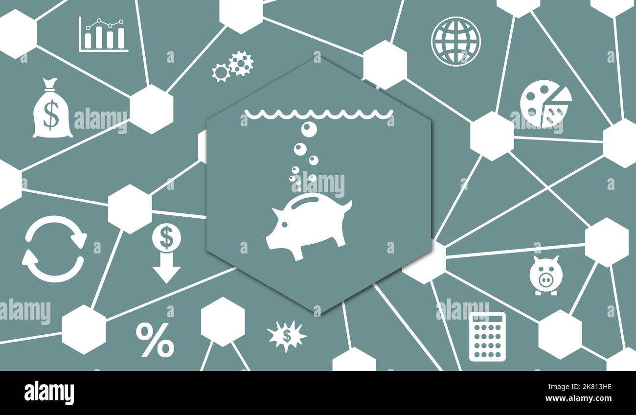 Concept of inflation with connected icons Stock Photo - Alamy