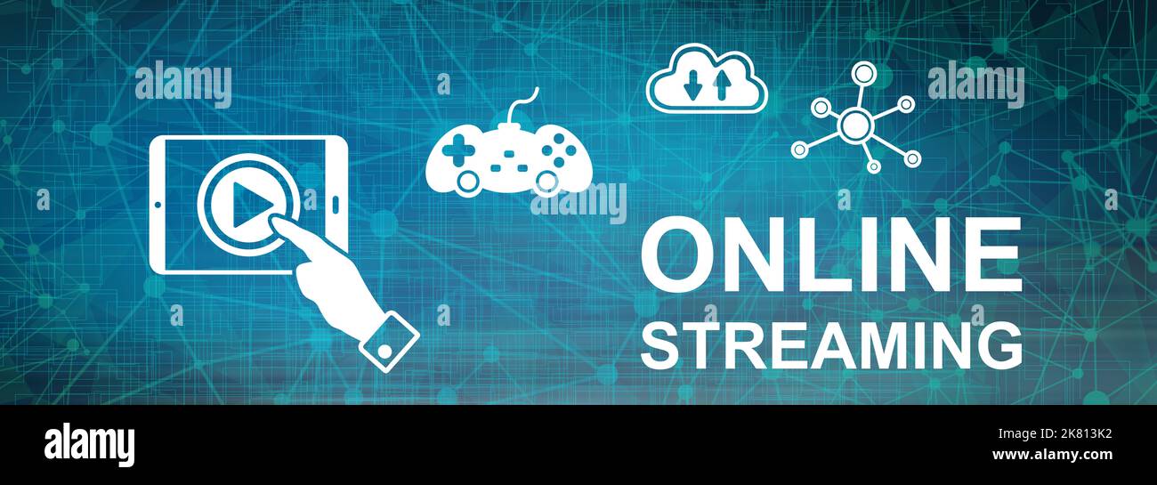Illustration of an online streaming concept Stock Photo - Alamy