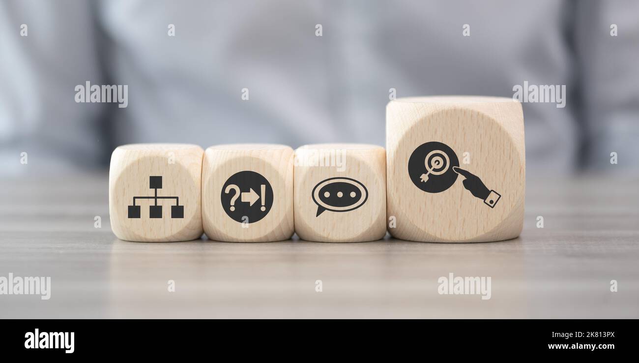 Wooden blocks with symbol of coaching concept Stock Photo - Alamy
