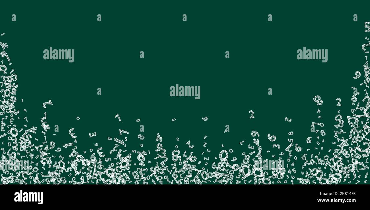 Falling childish chalk numbers. Math study concept with flying digits ...
