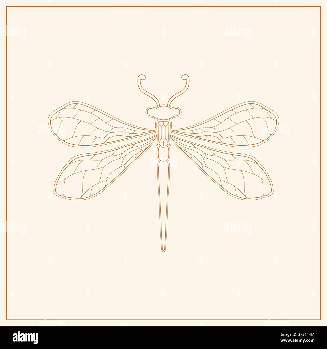 Art nouveau style dragonfly insect basic element. 1920-1930 years ...