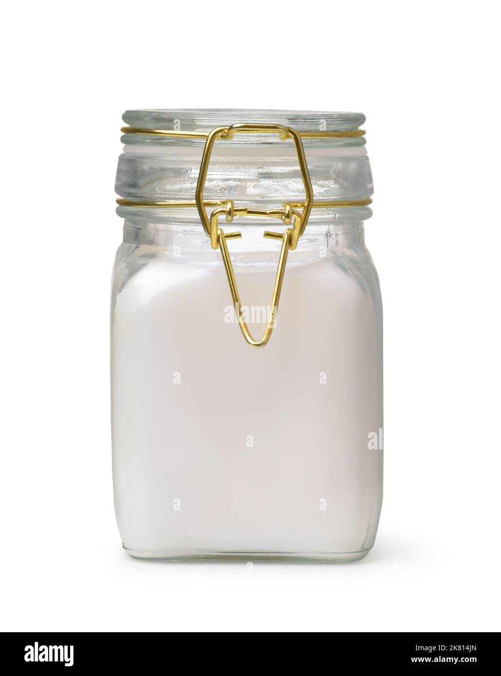 Front view of cosmetic cream glass jar isolated on white Stock Photo ...