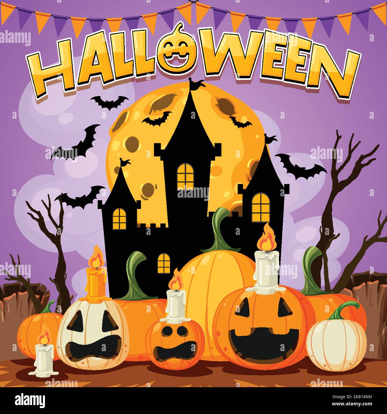 Happy Halloween Poster Template illustration Stock Vector Image & Art ...