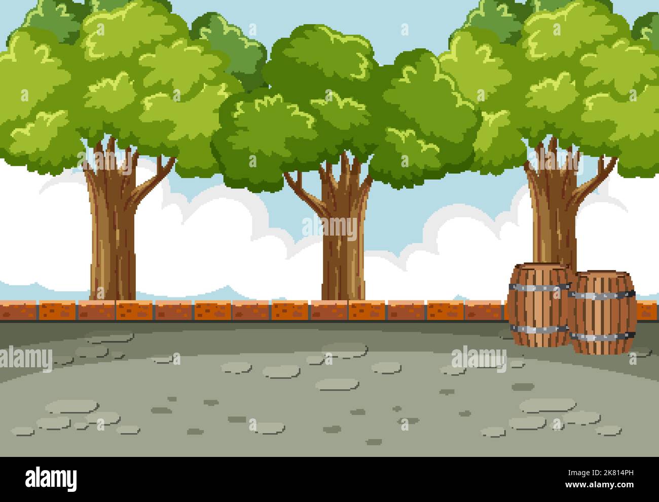 Outdoor park scene template illustration Stock Vector Image & Art - Alamy