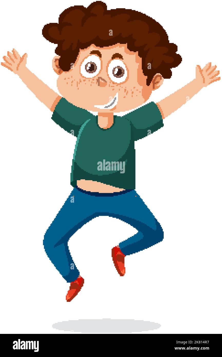 Jumping man cartoon character illustration Stock Vector Image & Art - Alamy