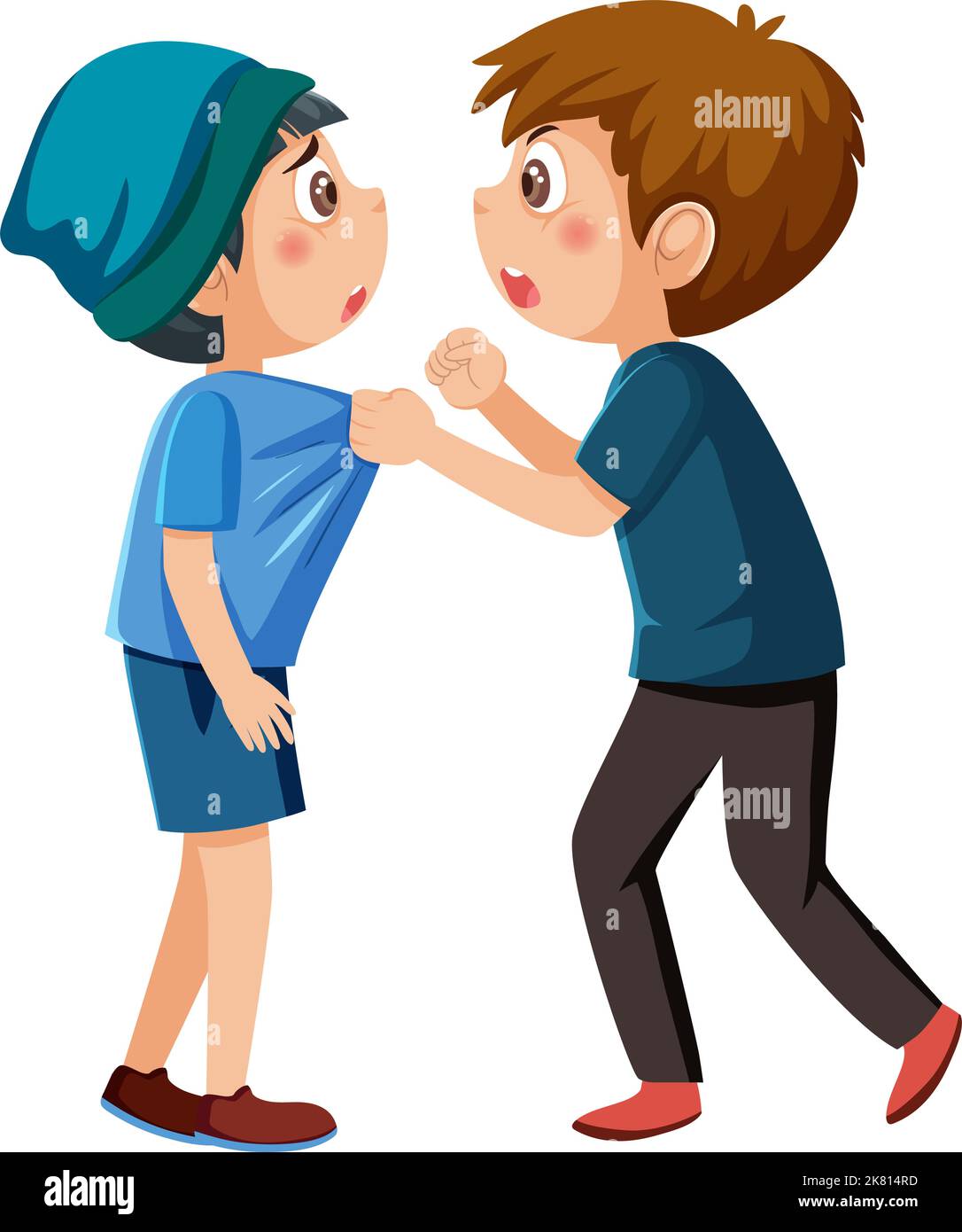 Two kids arguing on white background illustration Stock Vector Image ...