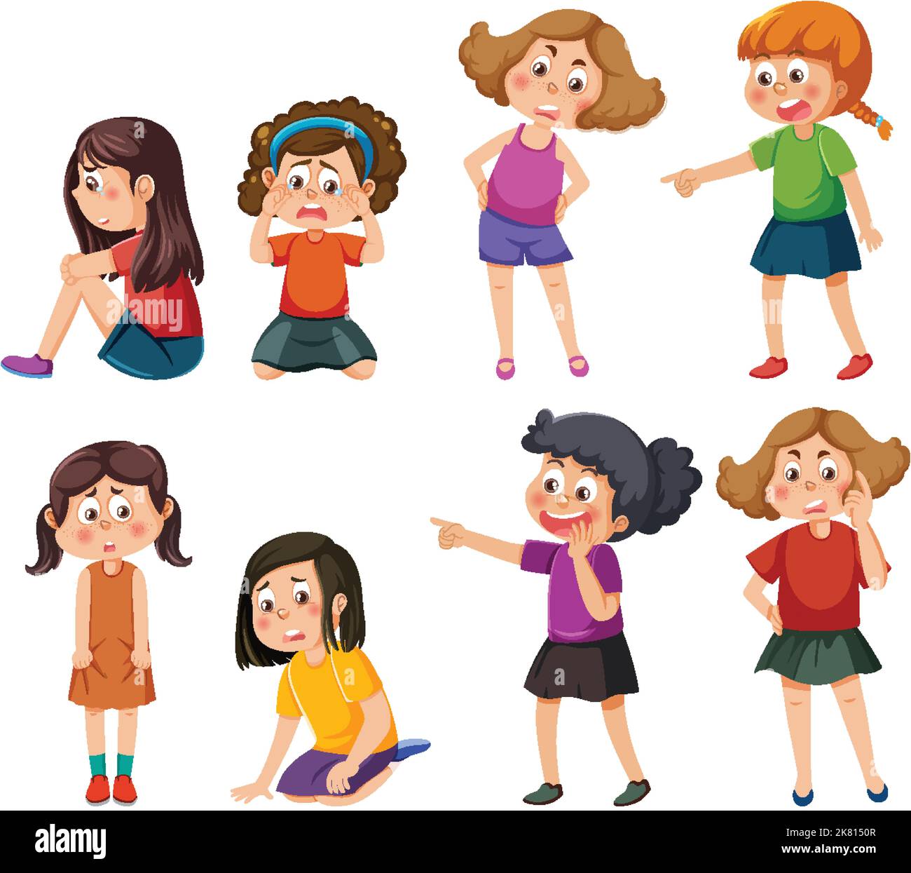 Bullying kids character collection illustration Stock Vector Image ...