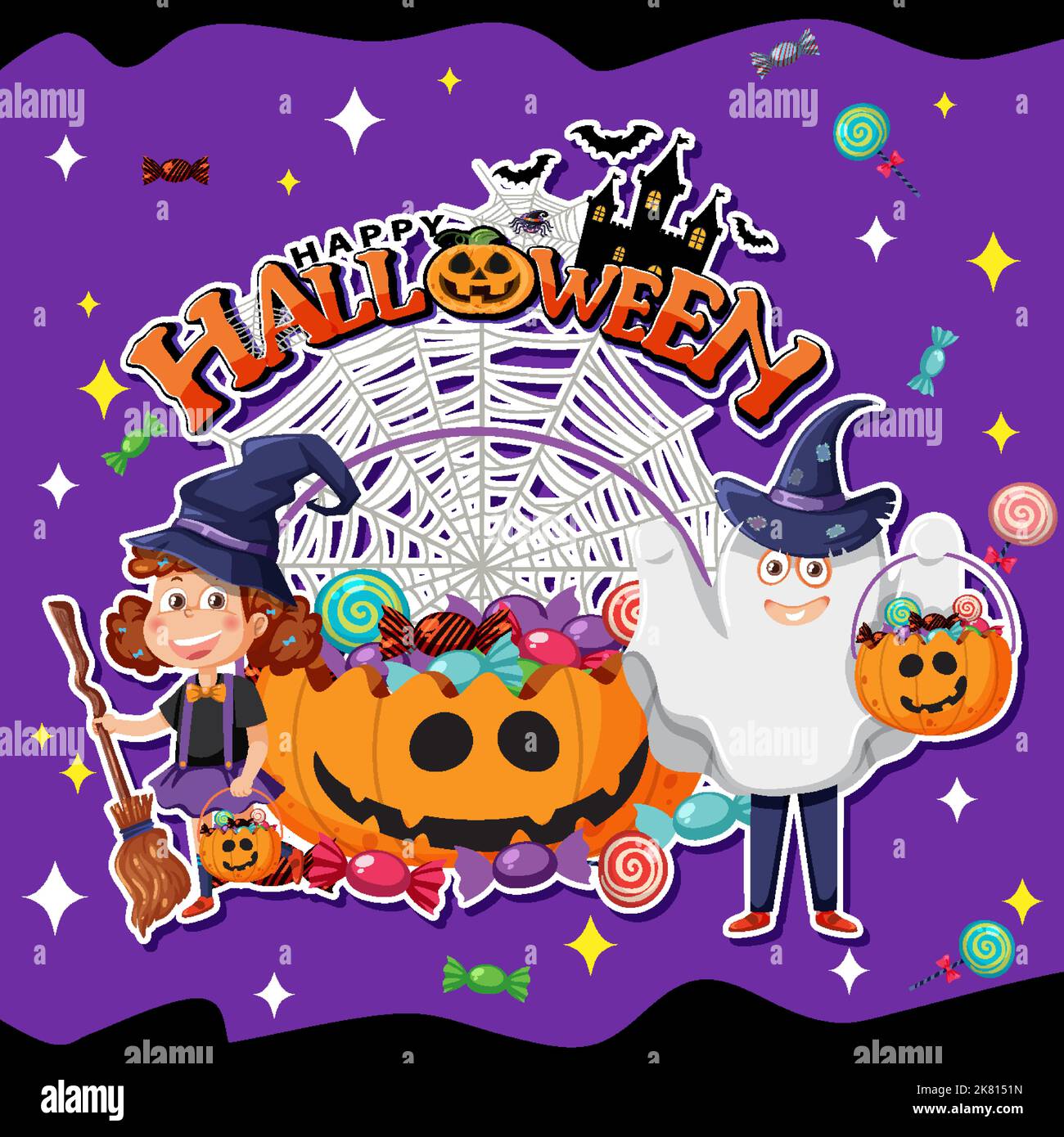 Happy Halloween Poster Template illustration Stock Vector Image & Art ...