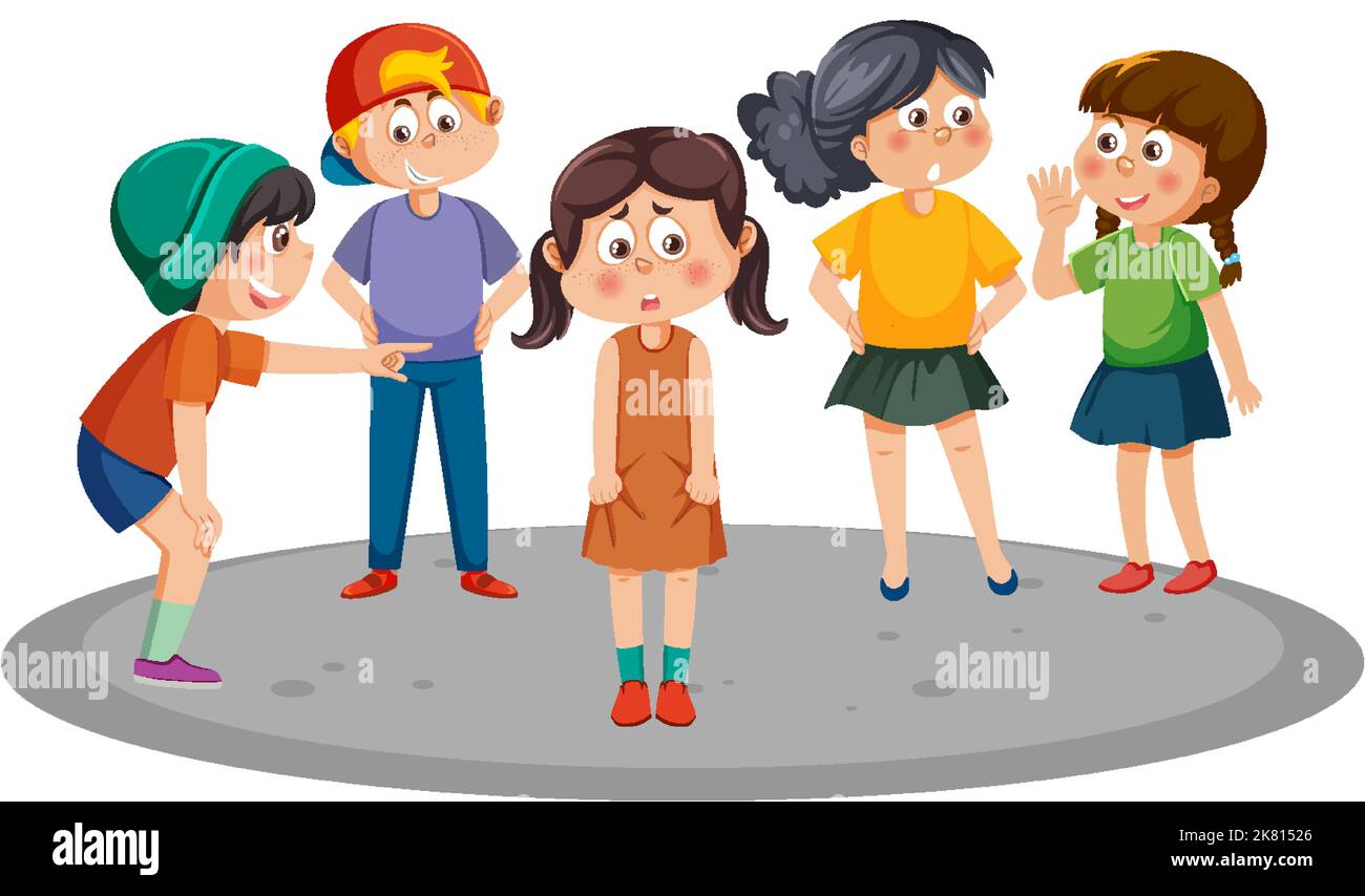 Children teasing their friend illustration Stock Vector Image & Art - Alamy