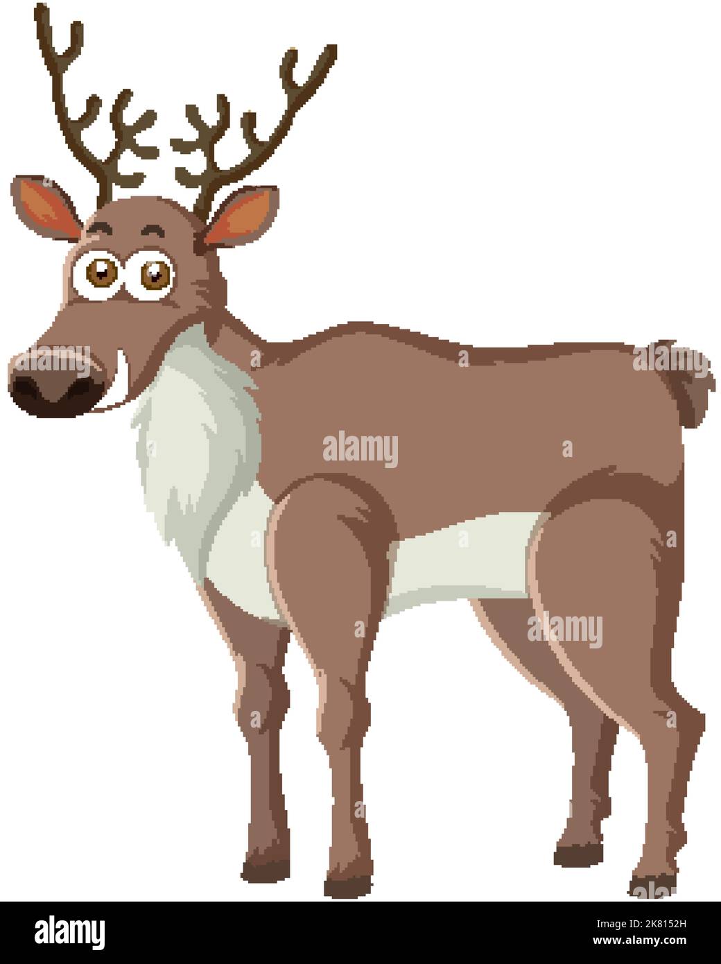 Cartoon reindeer on white background illustration Stock Vector Image ...
