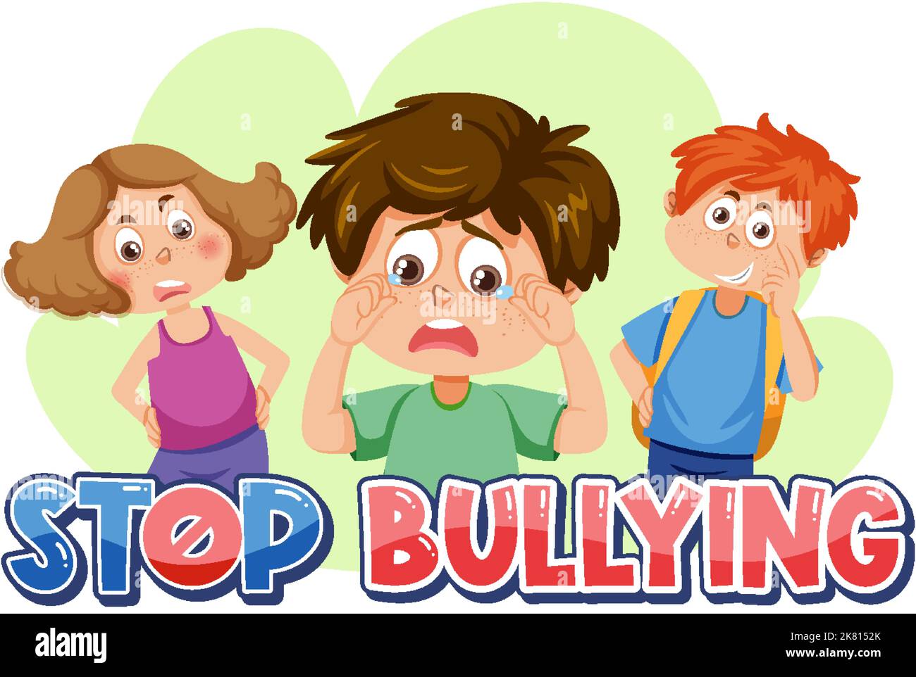 Kids teasing and bullying boy illustration Stock Vector Image & Art - Alamy