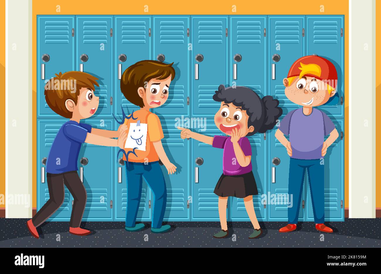 Kids bullying their friend at school illustration Stock Vector Image ...