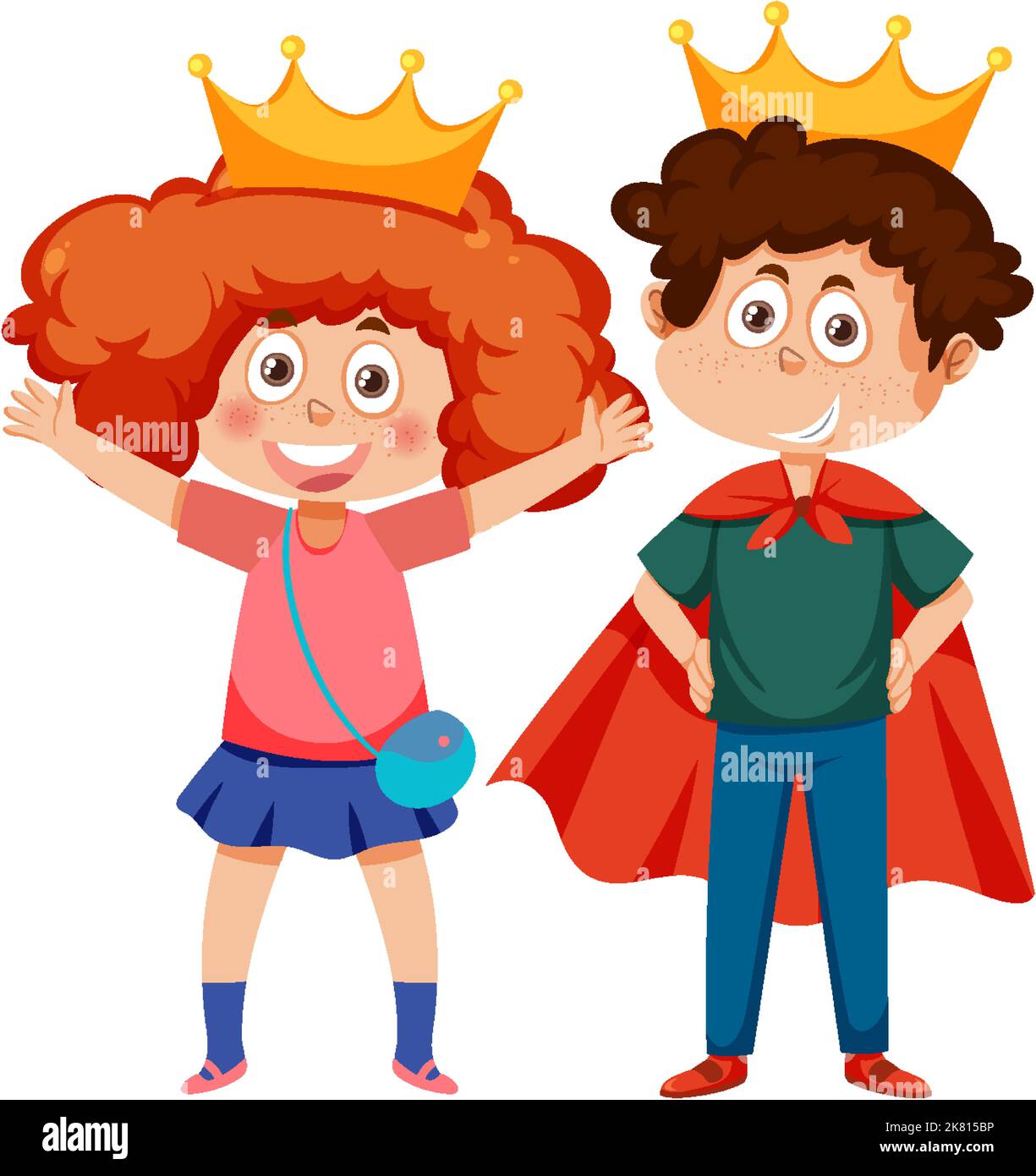 Couple kids cartoon character illustration Stock Vector Image & Art - Alamy