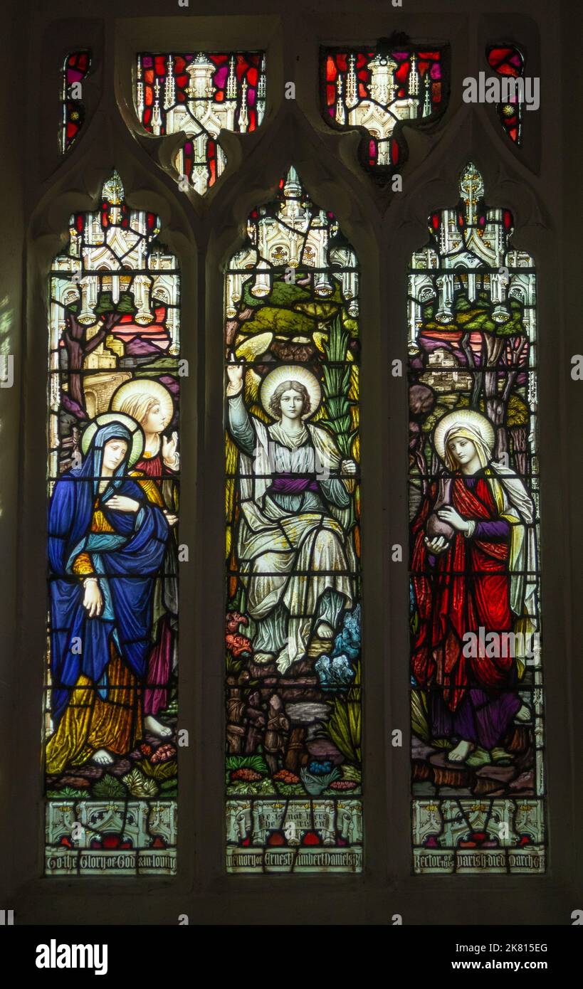 Stained glass window in the church of St Mary and All Saints, Holcot ...