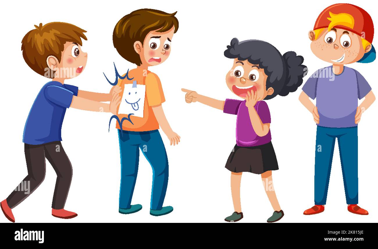 Bullying kids character collection illustration Stock Vector Image ...
