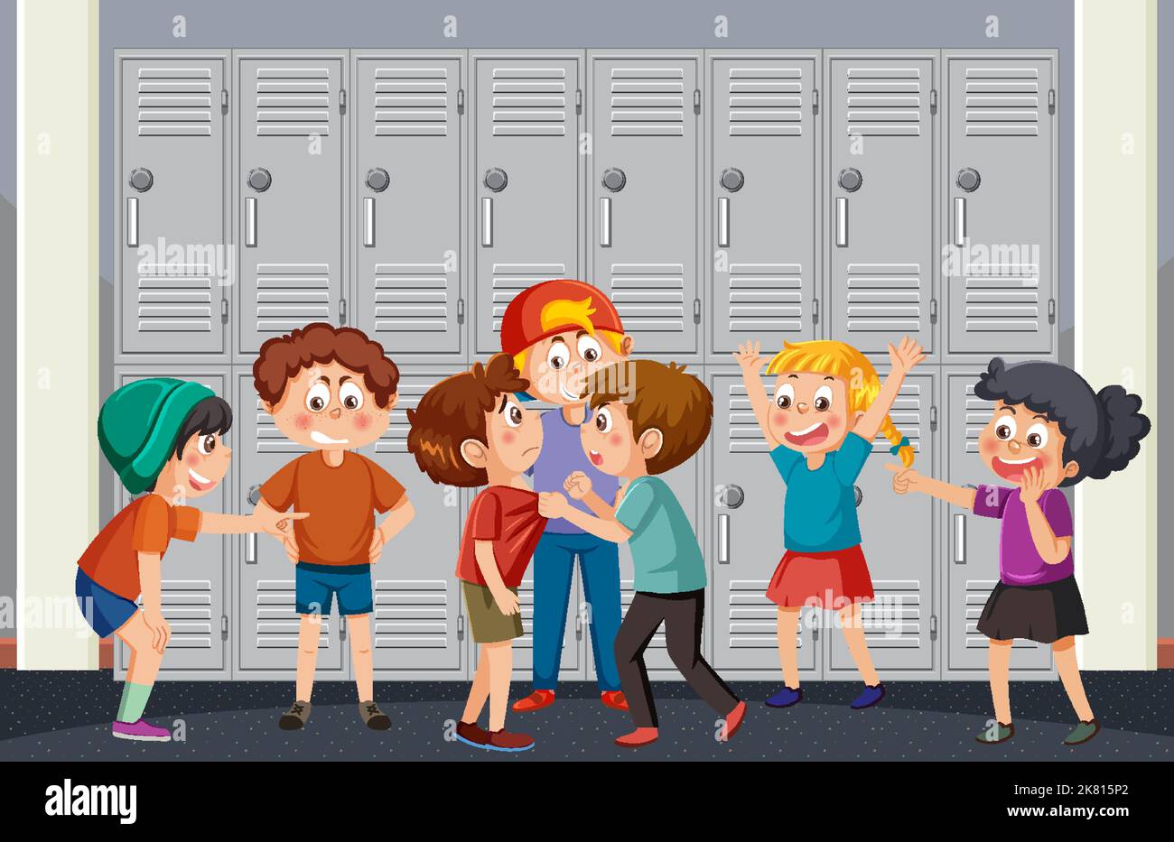Kids bullying their friend at school illustration Stock Vector Image ...