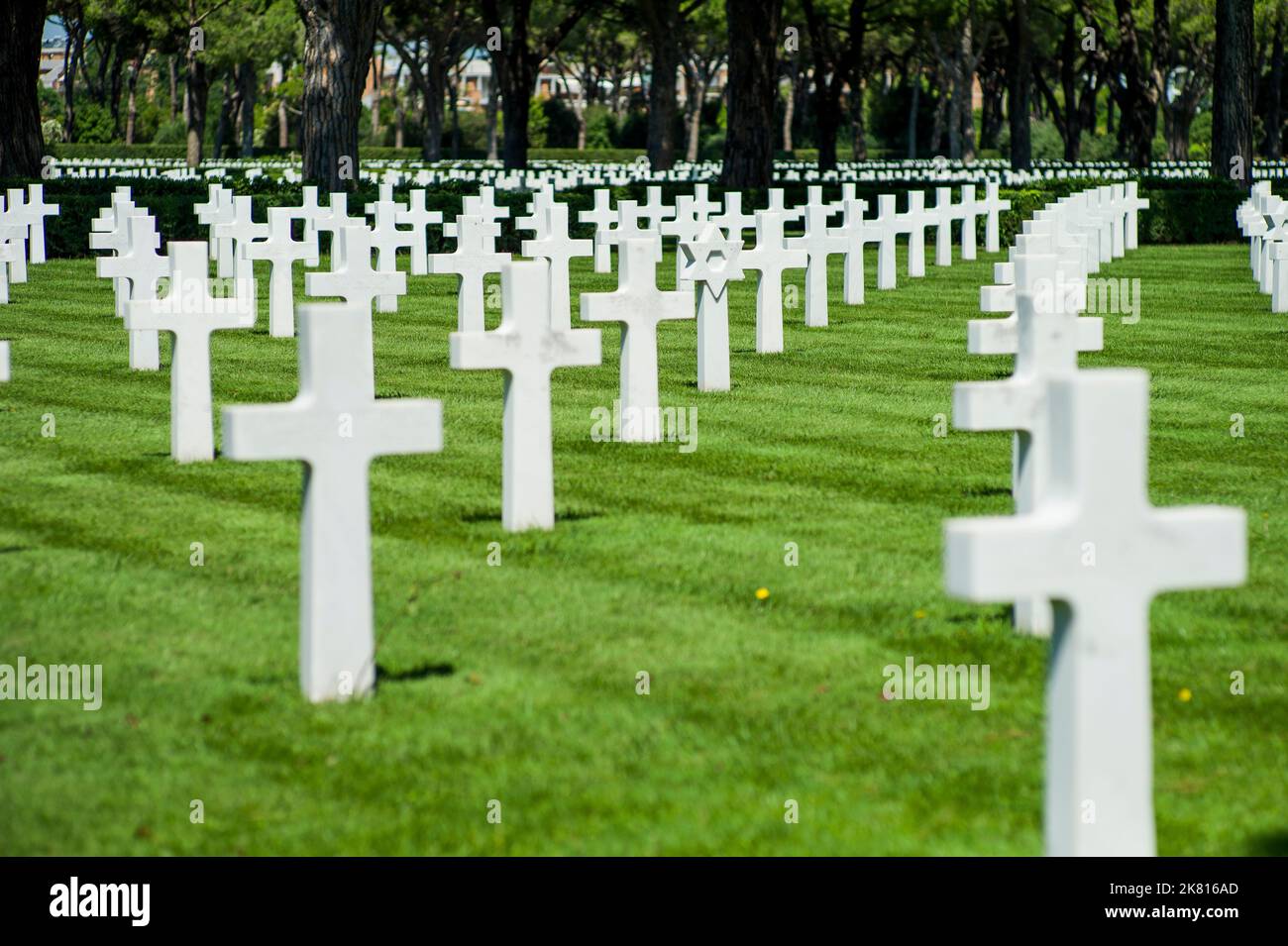 The World War II Sicily-Rome American Cemetery and Memorial site in ...