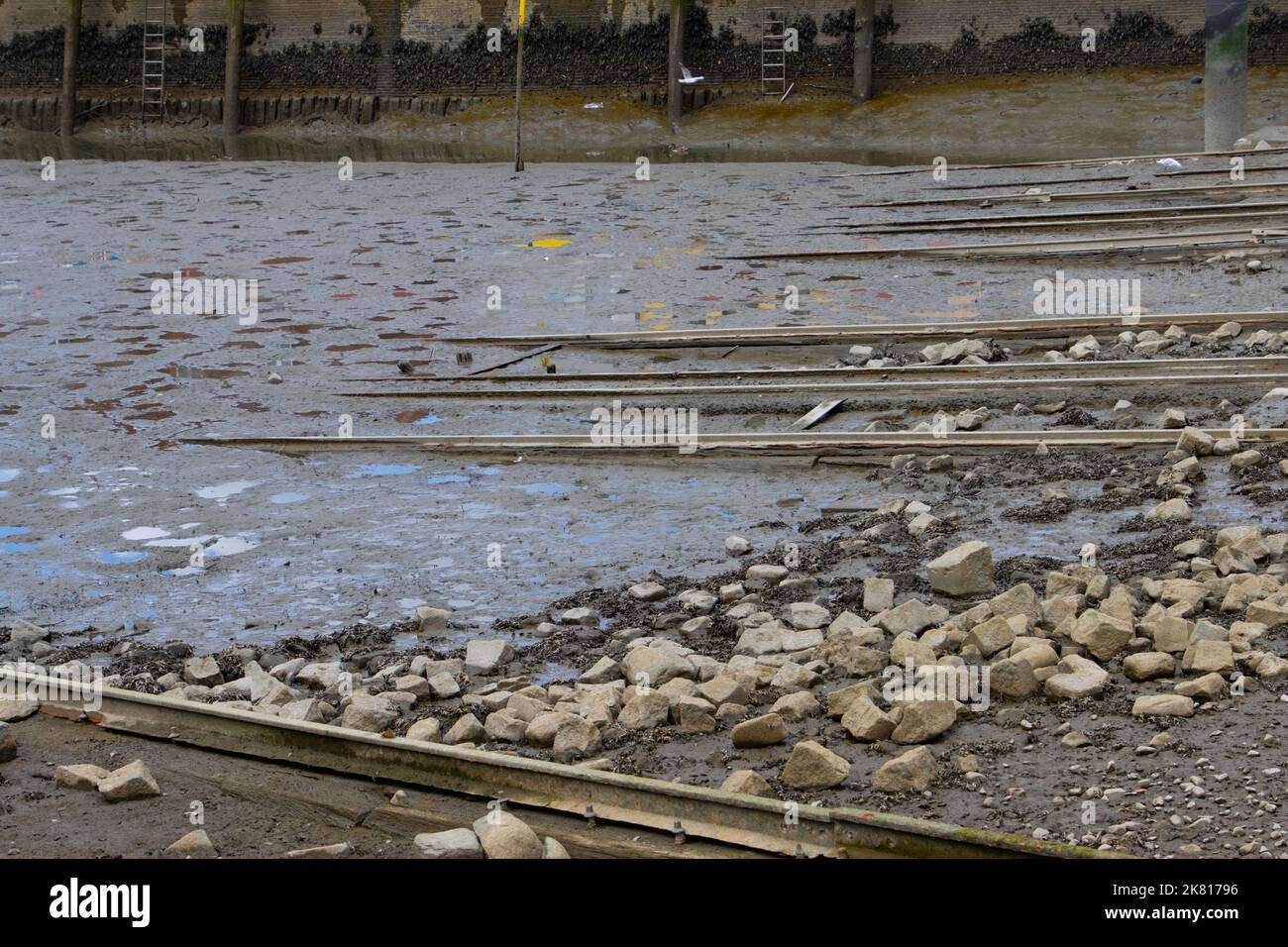 Slipway in a harbor during low tide Stock Photo - Alamy