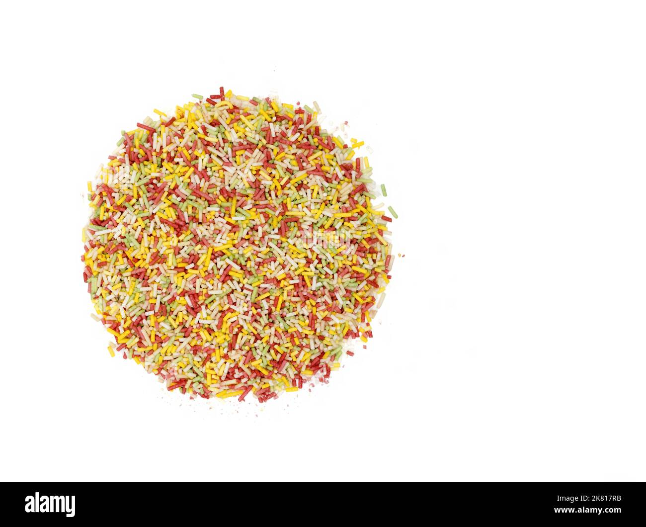 colorful sugar strands sprinkles on white background Stock Photo - Alamy