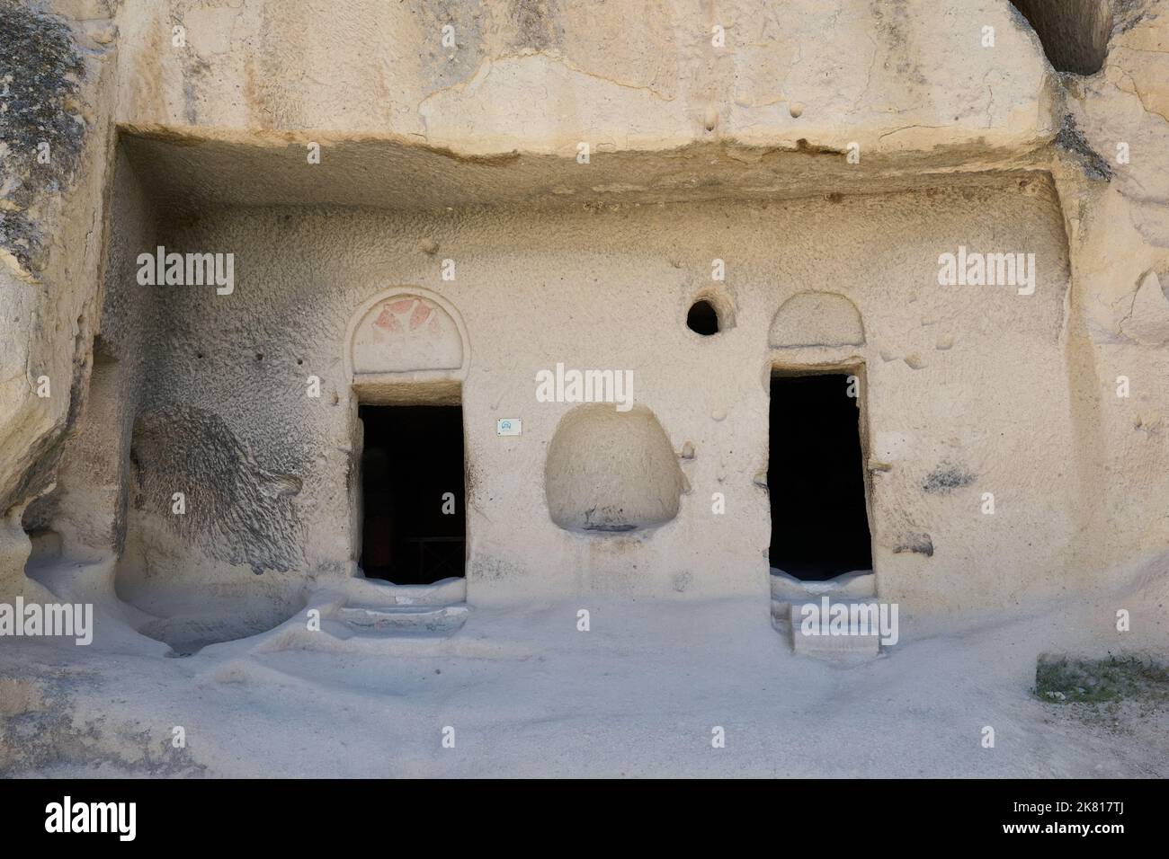 cave dwellings carved into the tuff in goreme open air museum ...
