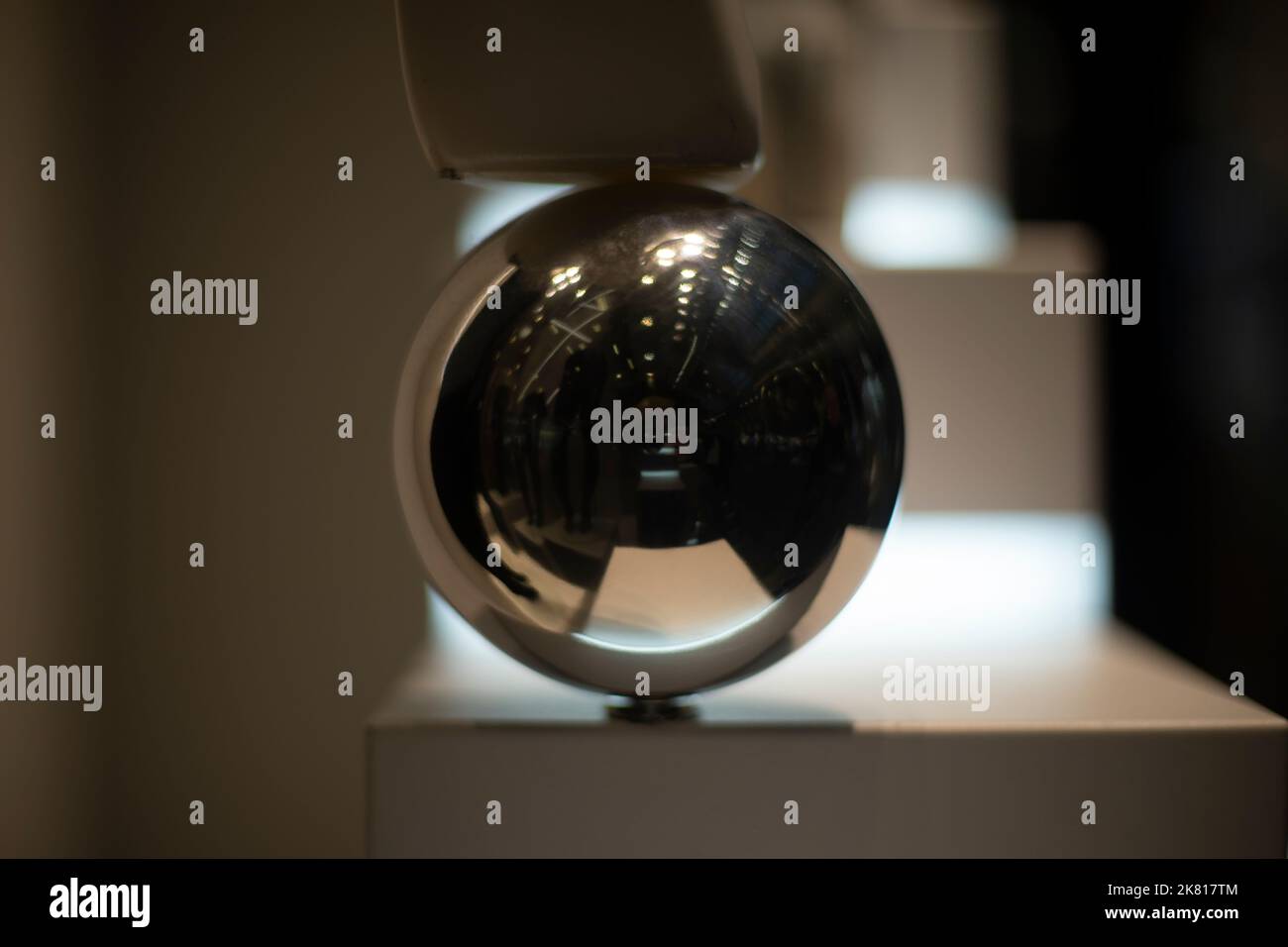 Steel ball. Metal sphere. Interior details. Shiny item Stock Photo - Alamy