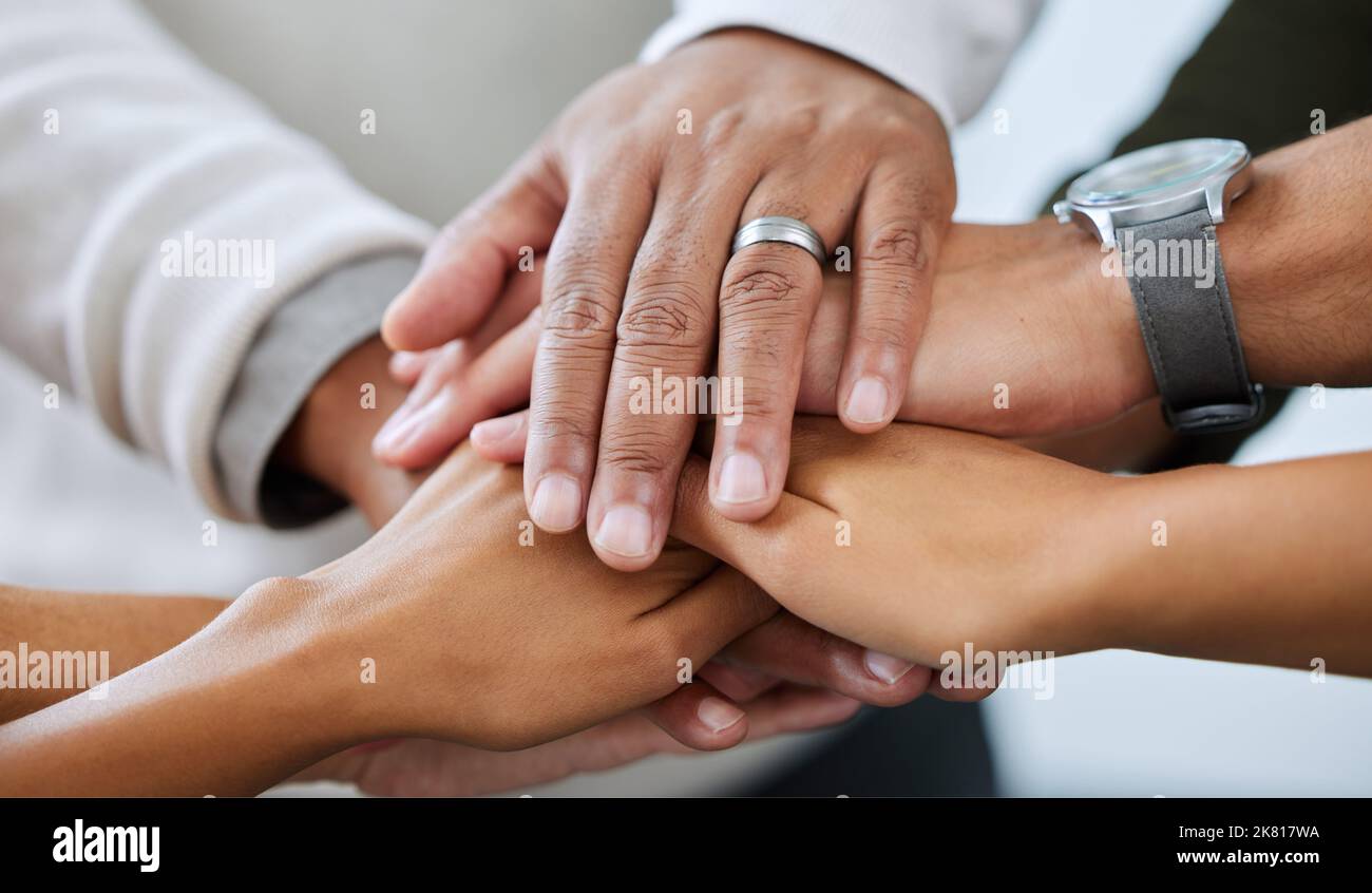 Lets combine our efforts for better results. Closeup shot of a group of ...