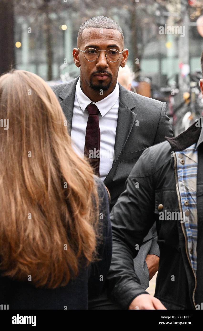 Munich, Germany. 20th Oct, 2022. Soccer player Jerome Boateng arrives ...