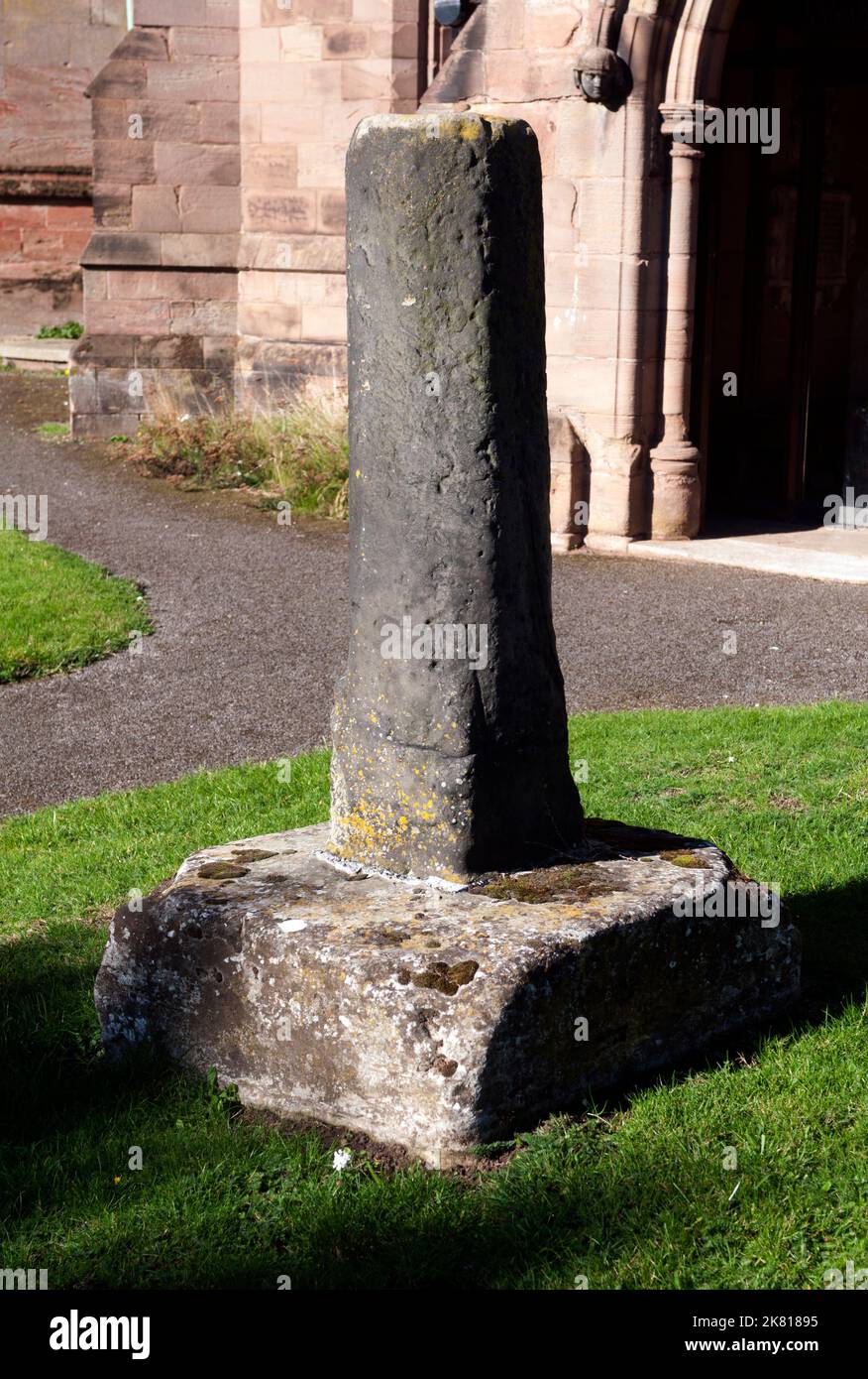 The remains of a cross, St. Peter and St. Paul churchyard, Coleshill ...