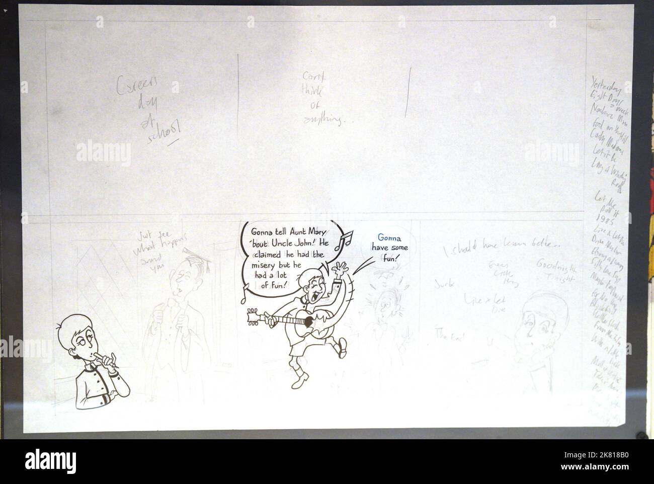 The story board for the unused "Little Sir Paul McCartney" comic strip ...