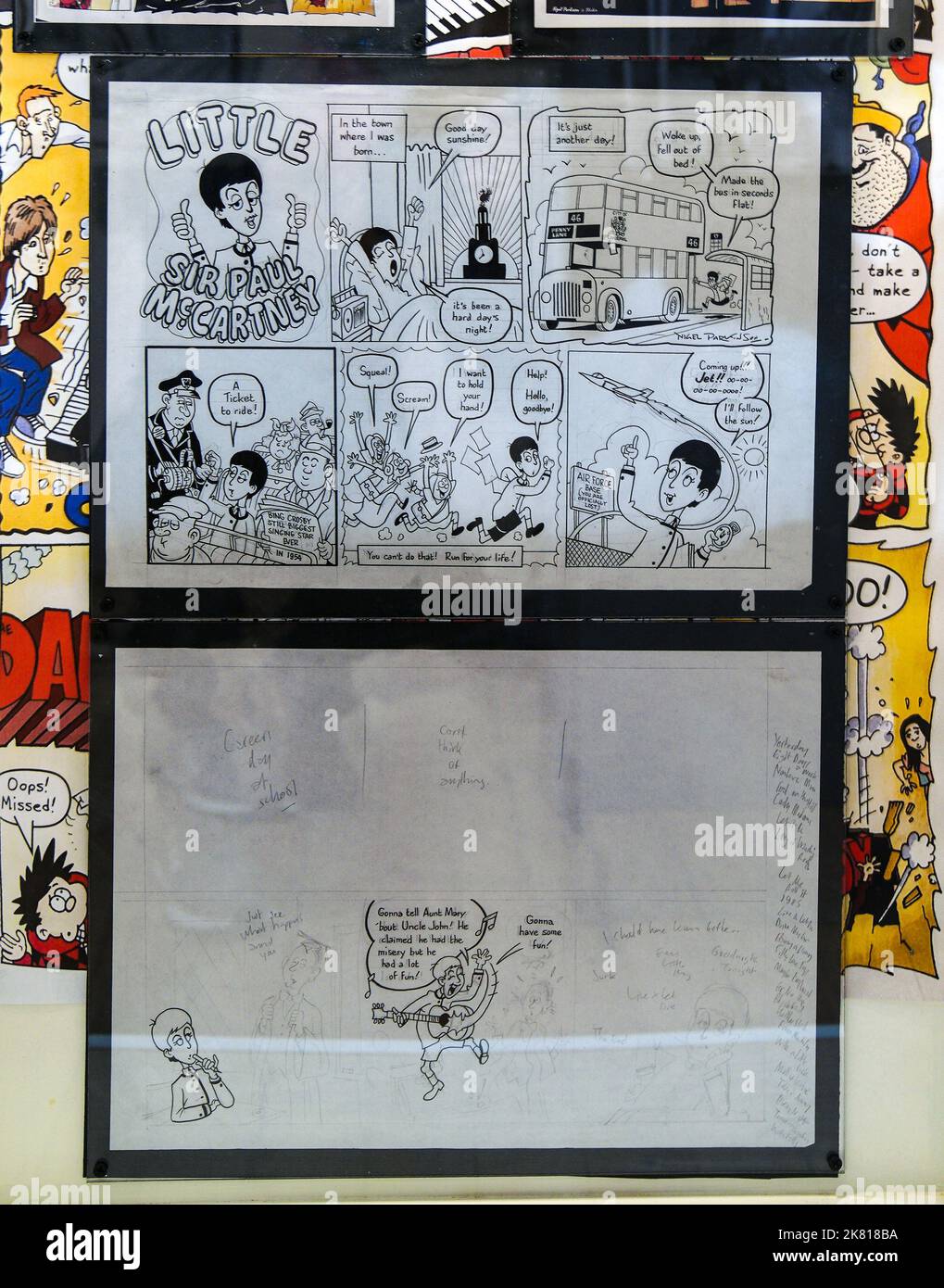 The story board for the unused "Little Sir Paul McCartney" comic strip ...